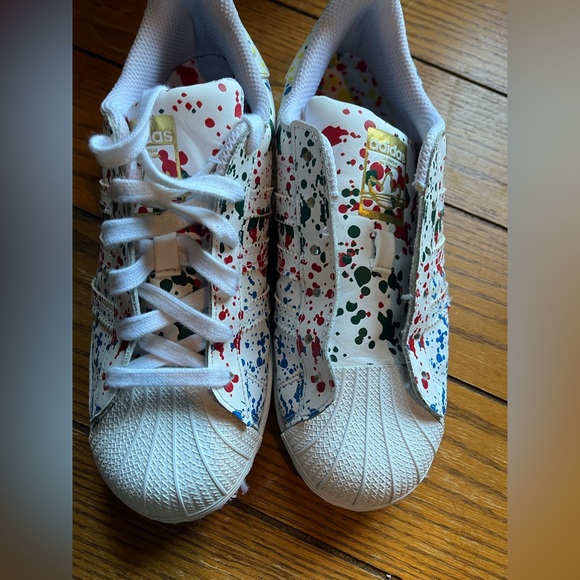 adidas | Shoes | Adidas Splatter Paint Sneakers Vguc Sz 55 | Poshmark